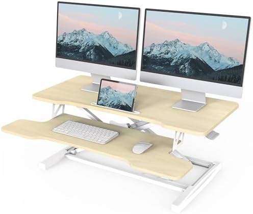 FITUEYES Standing Desk Converter 91.5x40 cm Height Adjustable Sit Stand ...
