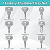 Amazon.com: 15PCS Multi Types Heavy Equipment Key Set Construction ...