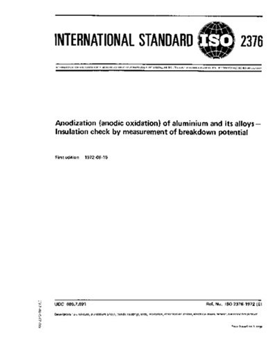 ISO 2376:1972, Anodization (anodic oxidation) of aluminium and its ...