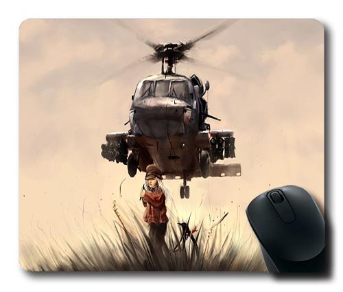 Military Helicopter And Girl Gaming Mouse Pad - 327*280*3MM Dimension ...