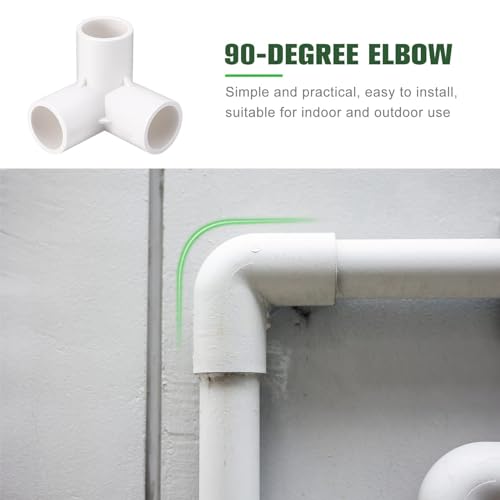 DEWIN 3 Way Pipe Fitting, 3 Way PVC Fitting Elbow 10pcs PVC Plastic Tee ...