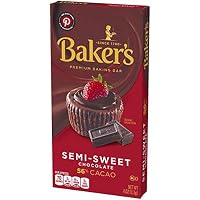 Amazon.com : Baker's Premium Semi-Sweet Chocolate Baking Bar (4 oz ...