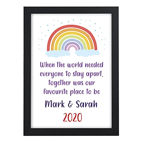 Lockdown Family Couples Print Gifts - Personalised Rainbow Lockdown ...