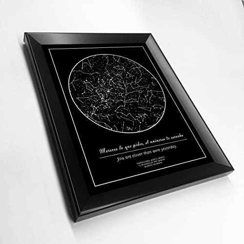 Increible regalo Mapa estelar personalizado con marco 40 x 32 cm Cuadro ...