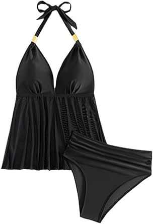 Amazon.com: Harssidanzar Women Bikini Set Two Piece Swimsuit Sheer Mesh ...