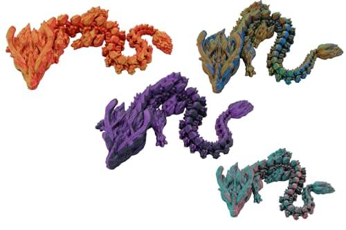 Amazon.com: Forest Dragon Fidget Toy - Articulated Dragon (M, Shimmer ...