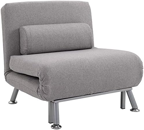 HOMCOM Single Sofa Bed Sleeper Foldable Portable Pillow Lounge Couch ...