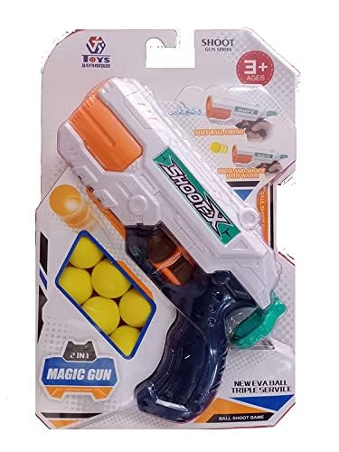 2 in 1 Gun Toy with Liquid Water Fun and Target Shoot with Soft Foam ...