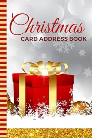 Christmas Card Address Book: Hardcover 10-Year Logbook / 6x9 Tracker ...
