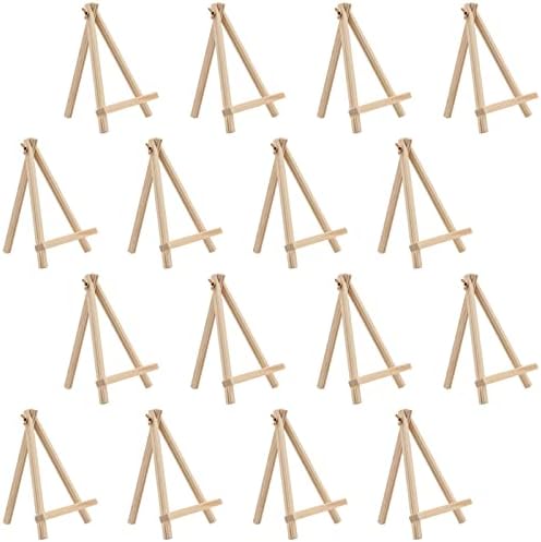 SEHOI 16 Pack 9 Inch Tall Wood Easels, Small Wood Tripod Easel, Art ...