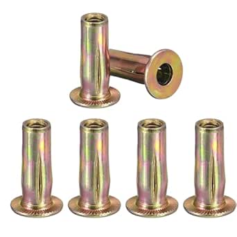 Awclub 1/4-20 Multi-Grip Rivet Nuts, 6pcs Pre-Bulbed Shank Flat Head ...