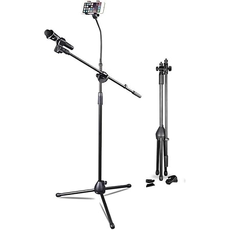 Techtest Mic Stand for Singing Condenser Microphone Stand with Mobile ...
