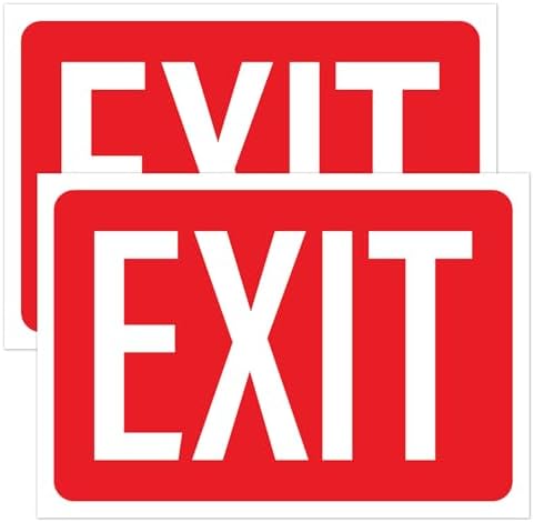 Amazon.com: 2pcs Exit Sign Stickers for Business | Weatherproof Vinyl ...