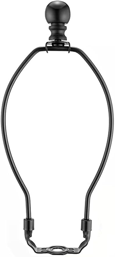8 Inch Black Lamp Harp Holder with Lamp Finials and Standard Saddle ...
