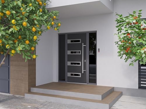 Front Exterior Prehung Steel Door/Ronex 0131 Black Enamel / 2 Side ...