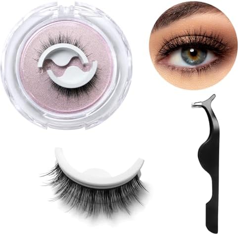 Amazon.com: Bellelfin Self Adhesive Eyelashes, 2Pcs Eyelashes Natural ...