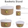 Amazon.com: A Set of Three Large Covered Storage Baskets, Handmade ...