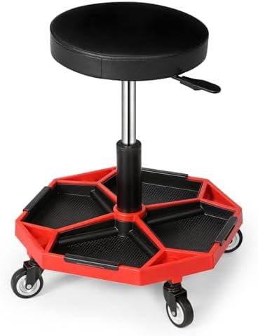 Amazon.com: BILITOOLS Heightened Rolling Shop Stools with Wheels 26-33 ...