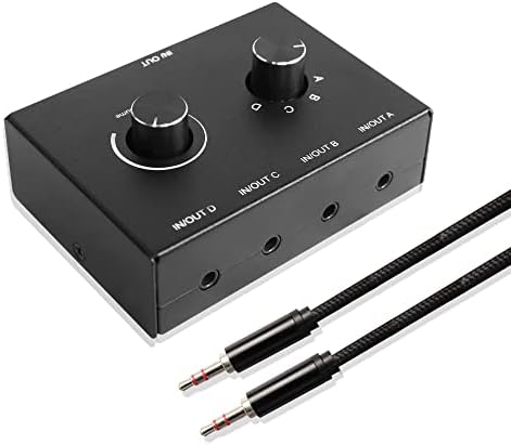 Amazon.com: XMSJSIY 3.5mm Stereo Audio Switcher 4 Port AUX Splitter ...