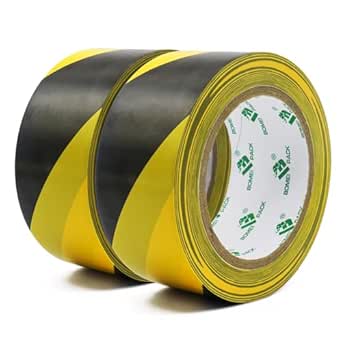 2 Rolls PVC Hazard Warning Tape, Safety Stripe Tapes for Marking Floors ...