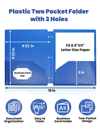 Snapklik.com : SUNEE 3 Hole Pocket Folders (24 Pack, Assorted Color ...