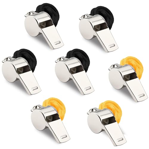 SANNIX 7 Pack Whistles, Coaches Whistles with Lanyard Sports Whistle ...