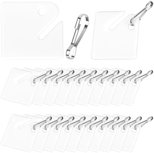 Amazon.com : 100pcs Key Tags, Slotted Plastic Hanging Tags with Metal ...