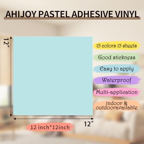 Snapklik.com : AHIJOY Blue Vinyl Permanent Adhesive Bundle 12"x12" 12 ...