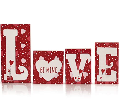 Snapklik.com : Ornativity Red Wooden Love Blocks - Valentines Day ...
