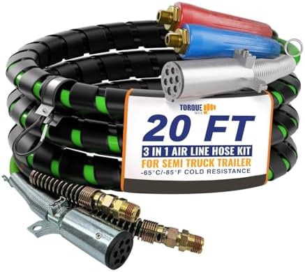 Amazon.com: TORQUE 20ft 3 in 1 ABS & Power Air Line Hose Kit Airline ...