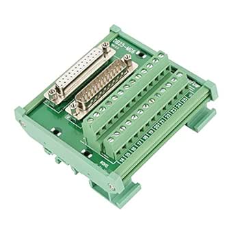 DB25 D-Sub PLC Breakout Terminal Board, Male & Female Header Block ...