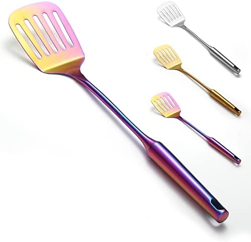 Evanda Stainless Steel Spatulas, Rainbow Slotted Turner, Kitchen ...