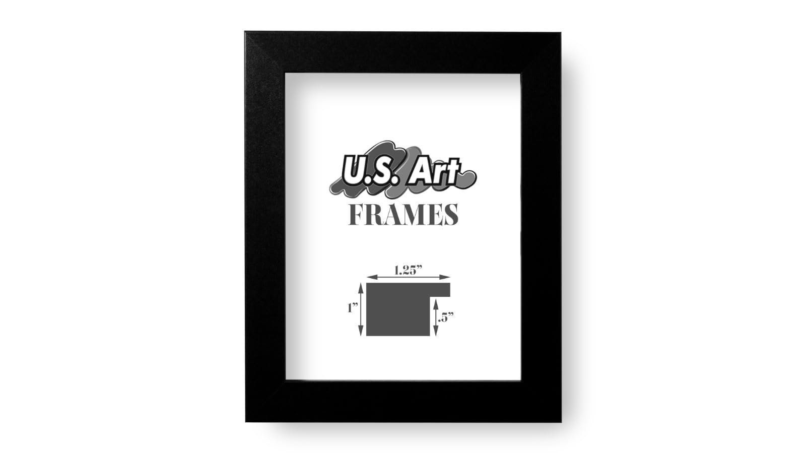 Amazon.com: US Art 3x7 Black Flat 1.25 Inch, Smooth Wrapped Finish Wood ...