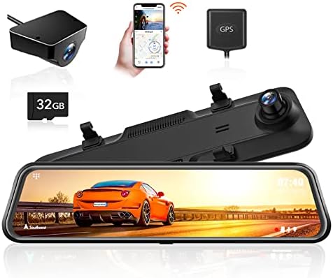 WOLFBOX G850 PRO 4K Mirror Dash Cam with ADAS and BSD, Rear View Mirror ...