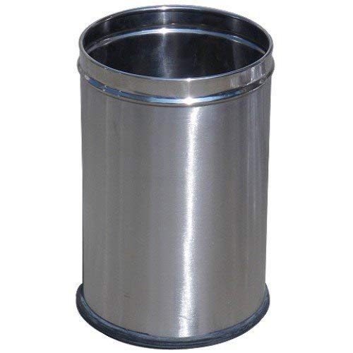 Shri Je Stainless Steel Solid Round Open Dustbin for Home & Office ...