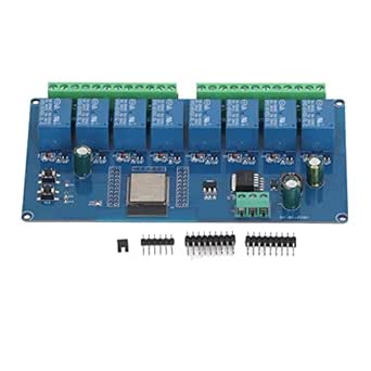 Gugxiom 8 Channel Relay Module ESP32-WROOM-32E WiFi Relay Module, DC5-30V Remote Control Relay ...