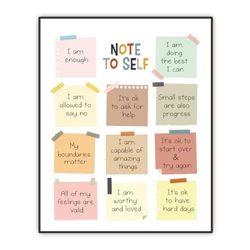Amazon.com: Note to Self Wall Decor, Therapy Office Decor, Mental ...