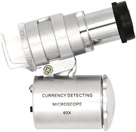QiCheng&LYS Mini 60X Adjustable Pocket LED Microscope Magnifier Loupe ...