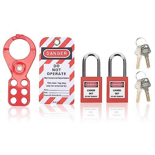 Lockout Tagout Kit with Safety Hasp Padlock, Loto Tag and 2 Keys ...