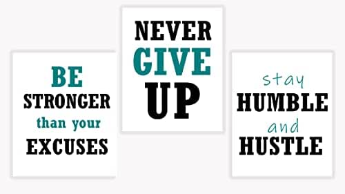 Amazon.com: Gym Fitness Motivational Quotes Wall Art - 11x14 - SET of 3 ...