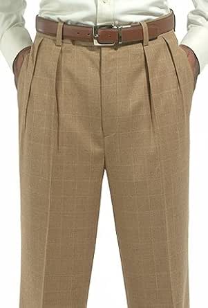 Tan windowpane trouser pant at Amazon Men’s Clothing store