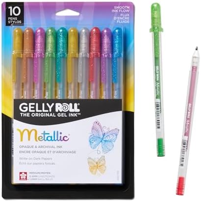 Gelly Roll Metallic Medium Point Pens 10/Pkg : Amazon.in: Office Products