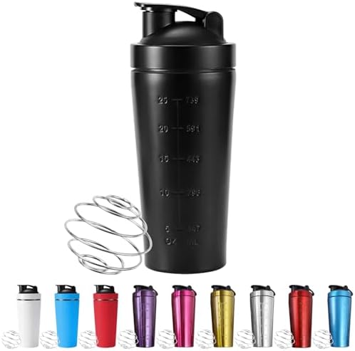 EACHPT Protein Shaker Bottle - 739ML|Black |Stainless Steel Metal| BPA ...