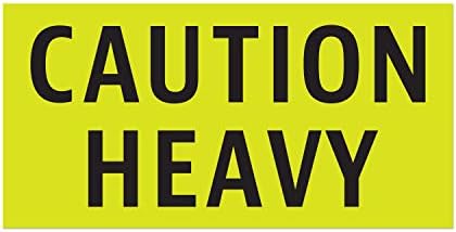 Amazon.com: OfficeSmartLabels 2" x 4" - Caution Heavy Stickers ...