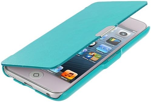 Baby Blue Magnetic Hard Folio Wallet Pouch Case Cover for Apple iPod ...