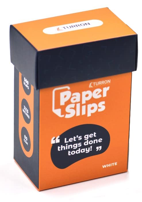 Buy Turron 500 Small Paper Slips 3x5 inches blank white 80GSM - for ...