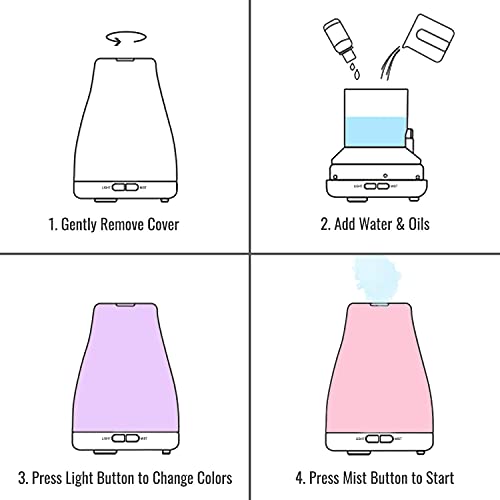 HealthSmart Essential Oil Diffuser, Cool Mist Humidifier and ...