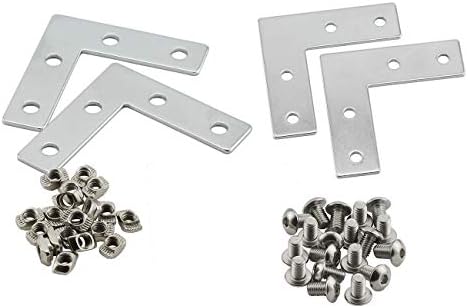 Amazon.com: 10Sets Black L Connector Brackets,Including 40Pcs M5 T-Slot ...