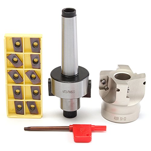 MT2 M10 50mm Face End Mill Cutter with 10pcs APMT1604 Carbide Inserts ...