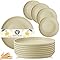 Amazon.com | BUSOKIP Wheat Straw Plates 10 Inch Beige Dinner Plates Set ...